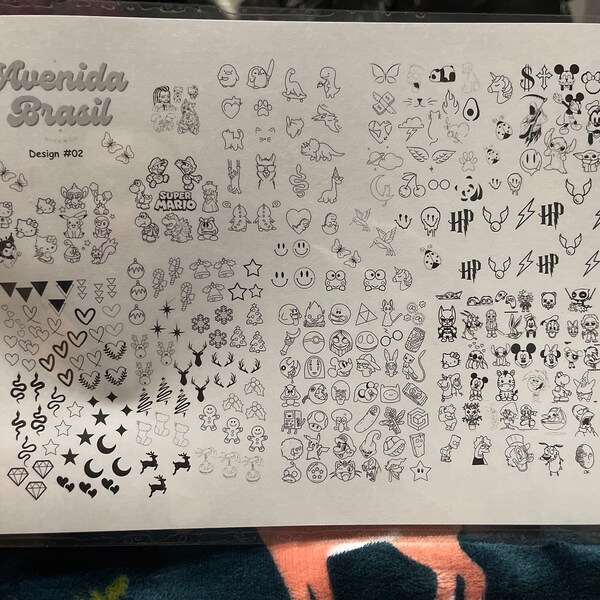 Curves & Chaos Nail Art Template | Nail Trace Practice Sheet ...