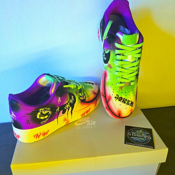 Nike Air Force 1 (AF1) "blue Lightning" (cartoon Drip Logo - Custom ...