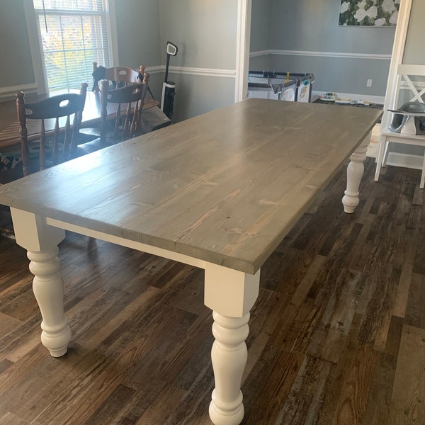 Maple Farmhouse Table, Custom Maple Hardwood Table, Farm Table With ...
