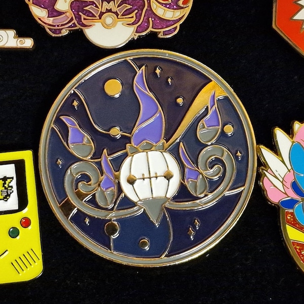 Chandelure Stained-glass Window Pin | Gold Plated Soft Enamel Pin - Etsy