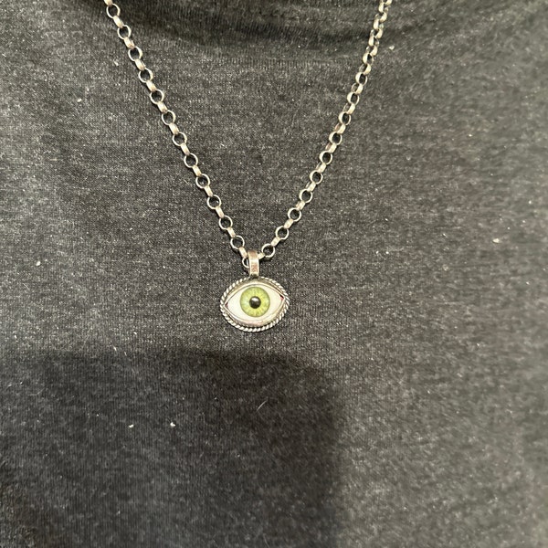 Simple Sterling Silver Glass Eye Necklace (choose Your Own) Handmade ...