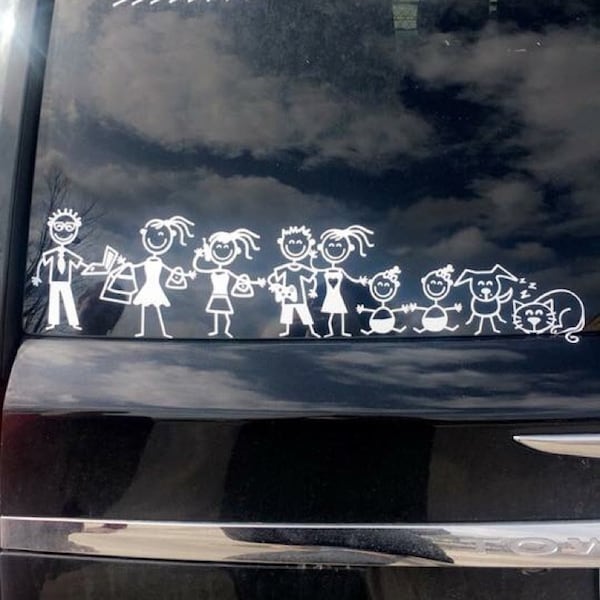 MY CAR STICK_FAMILY | Car Window Bumper Vinyl Decal Sticker, Any Colour ...