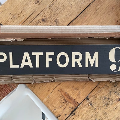 Platform 9 3/4 Sign Wood Harry Potter Handmade Vintage Style - Etsy