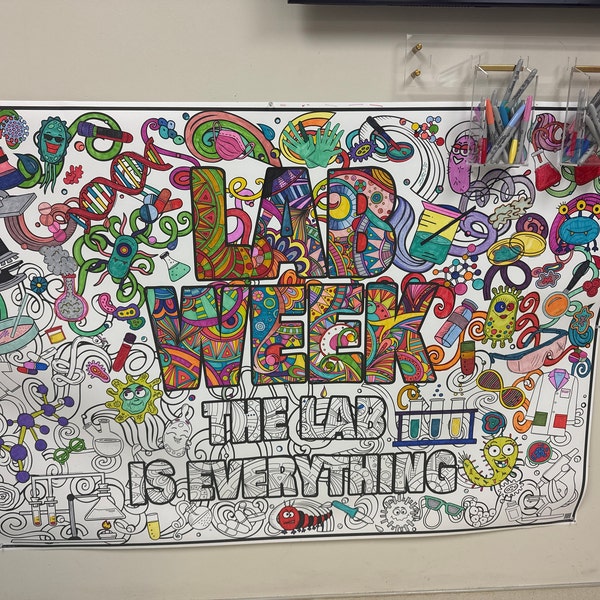 Lab Week 2025 Theme Poster Coloring Page Giant Sheet Lab Week Clinical ...