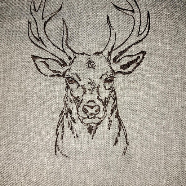 Deer Stag Machine Embroidery Design, Floral Farm Animal Instant ...
