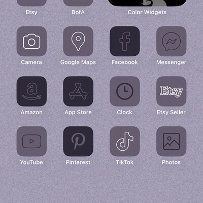 Deep Purple App Icons, iPhone Theme Pack, Aesthetic App Icons, Art ...
