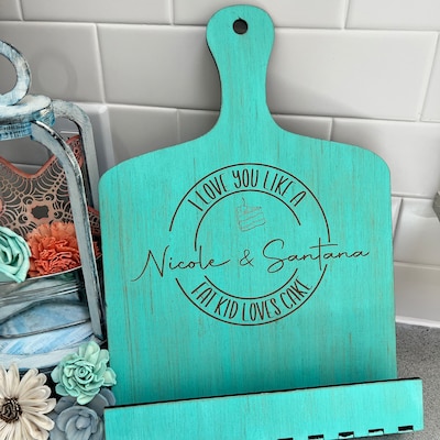 Cutting Board Cookbook Holder Mom's Kitchen Cookbook Stand SVG, Grandma ...