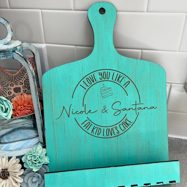 Cutting Board Cookbook Holder - Mom's Kitchen Cookbook Stand SVG ...