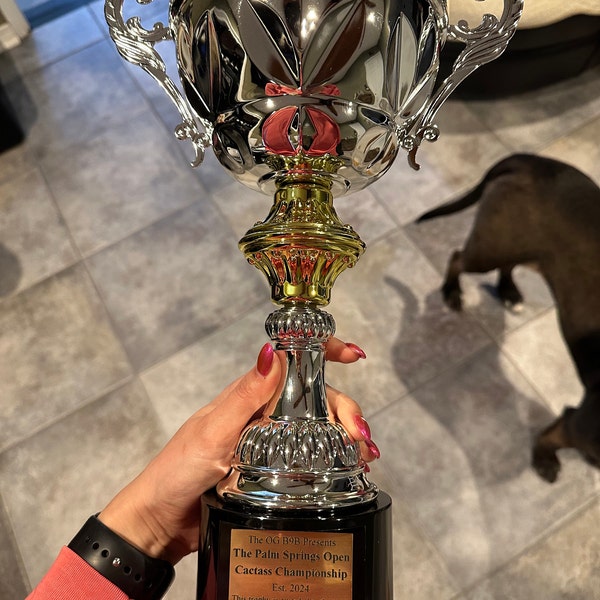 Real Metal Cup Trophy in Gold or Silver Trophy Award, Engraved ...