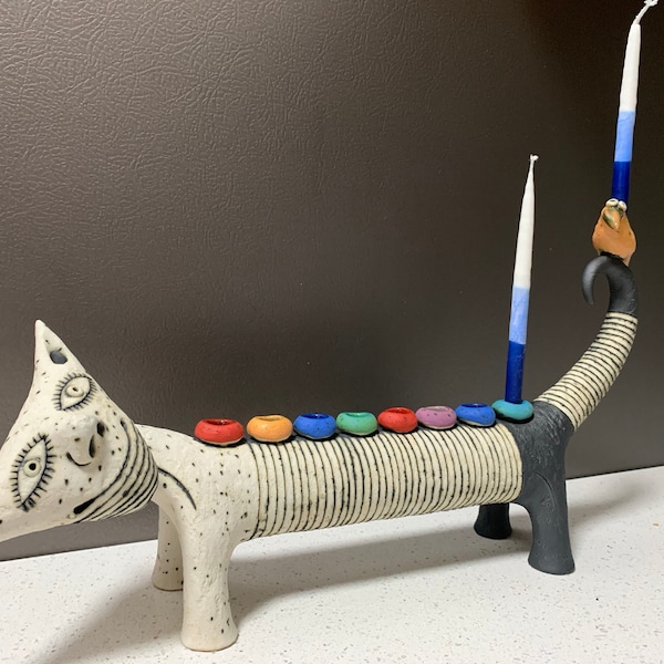 Menorah for Hanukkah Ceramic Sculpture Goat Menorah Clay Figurine ...