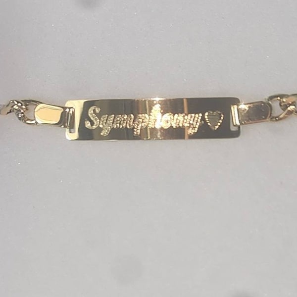 Personalized Gold Bracelet, Delicate Ladies Bracelet, Custom Engraved ...