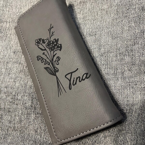 Birth Month Flower Engraved Manicure Set, Custom 7-piece Manicure and ...