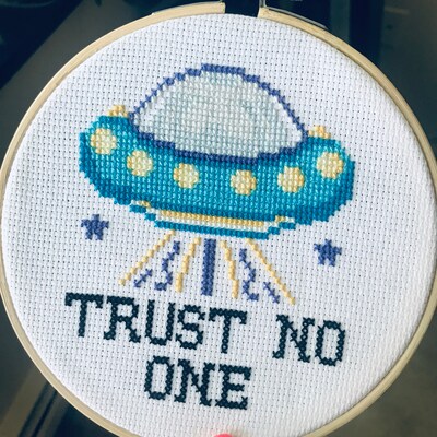 Trust No One Cross Stitch Pattern PDF Modern Cross Stitch Pattern ...