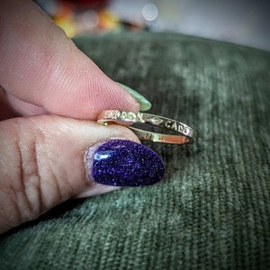 Personalized Rustic Gold Ring 2mm Dainty Stackable Ring - Etsy