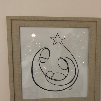 Minimalist Nativity One Line Drawing - Etsy