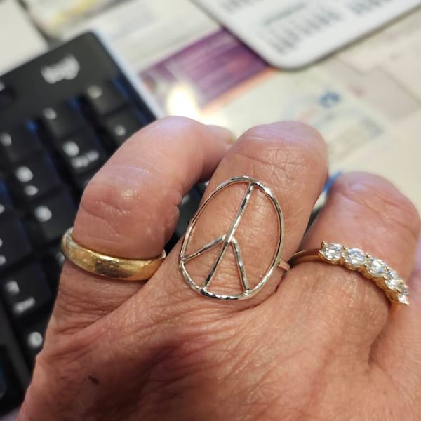 Peace Ring / Peace Sign Ring / Open Shape Ring / Handmade Jewelry ...