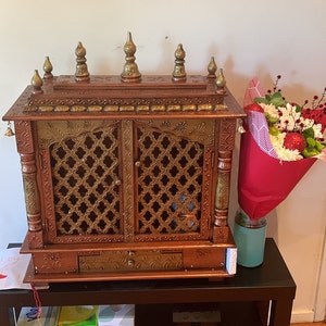 Wooden Temple Mandir Handcrafted Window Pooja Ghar Mandap for | Etsy