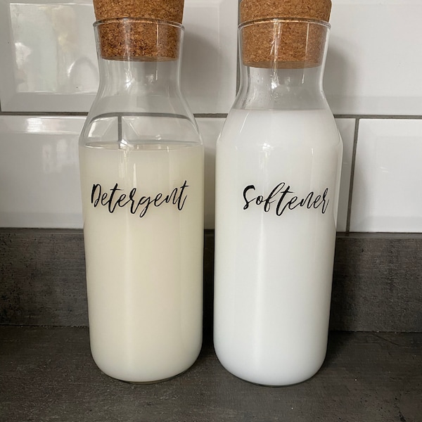 Laundry Room Labels - Utility Decals - Washing Powder, Fabric Softener ...