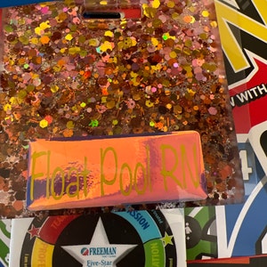 Custom Badge Buddy for Nurse Gifts, Teacher Glitter Badge, Custom Name ...