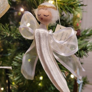 Okra Angel Handmade Christmas Ornament, Angel Ornament, Dried Okra Pod ...