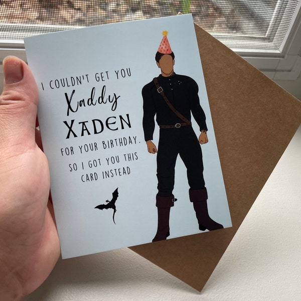 Bookish Funny Birthday Card for Her / Xaden Card for Book Lover Bookish ...