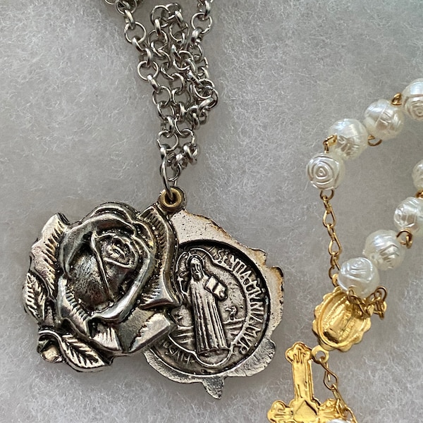 St Benedict Exorcism Locket With 23" Chains/ Silver Plated With Vintage ...