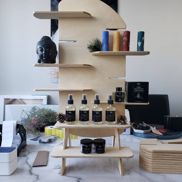 Retail Display Stand With 10-tier Wooden Countertop Rack, Product ...