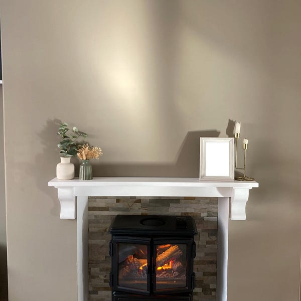 Wooden Ornate Floating Mantel Shelf Kitchen Over Oven Shelf Fireplace ...