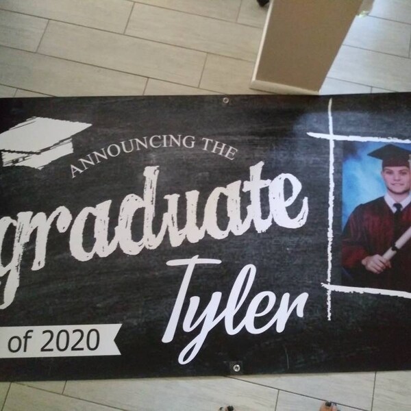Graduation Photo Banner Chalkboard - Personalized Graduation Banner ...
