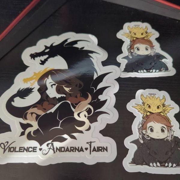 Fourth Wing Sticker: Tairn, Andarna, Violet - Chibi Dragon Art - Etsy