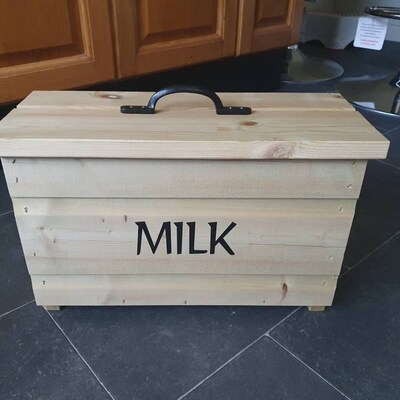 Doorstep Wood Milk Box. Porch Milk Storage Box. Milk Bottle Boxes ...