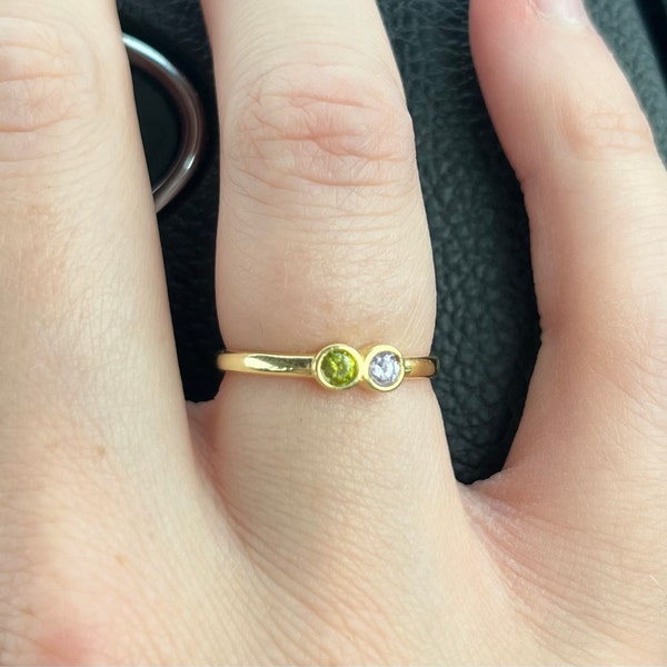 Multi Stone Family Ring, Birthstone Sterling Silver Ring for Mom ...