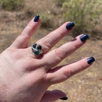 Black LAVA and Solid Gold Ring Icelandic Basalt Ring - Etsy Canada