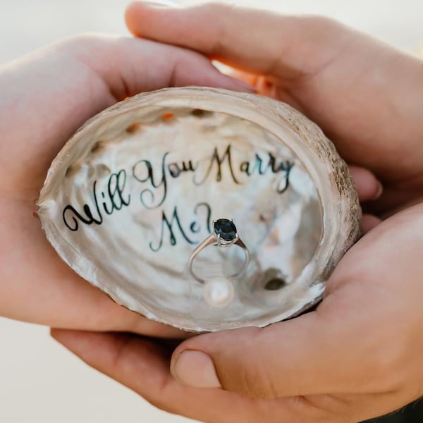 Proposal Seashell Ring Box, Seashell Engagement Ring Box, Beach Wedding ...