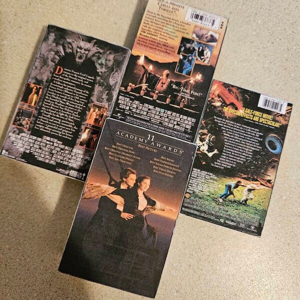 Retro VHS 90's Movies Mini Magnets Classic Cult Movies VHS Tape Covers ...