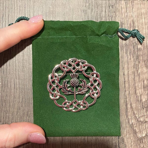 Celtic-knot Scottish Thistle Brooch/pendant ,(#JPEW6074) Stunning ...