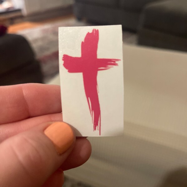 Cross Vinyl Decal Sticker Religious God Jesus Priest Choose Color Free ...