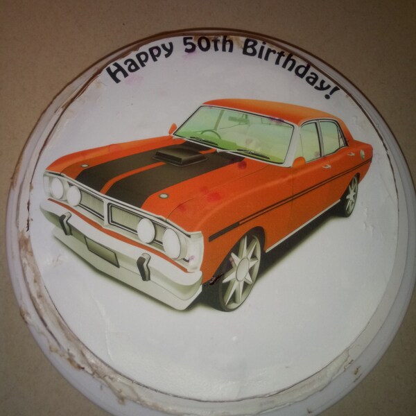 Classic Car Hot Rod ~ Edible 2D Fondant Birthday Cake/cupcake Topper ...