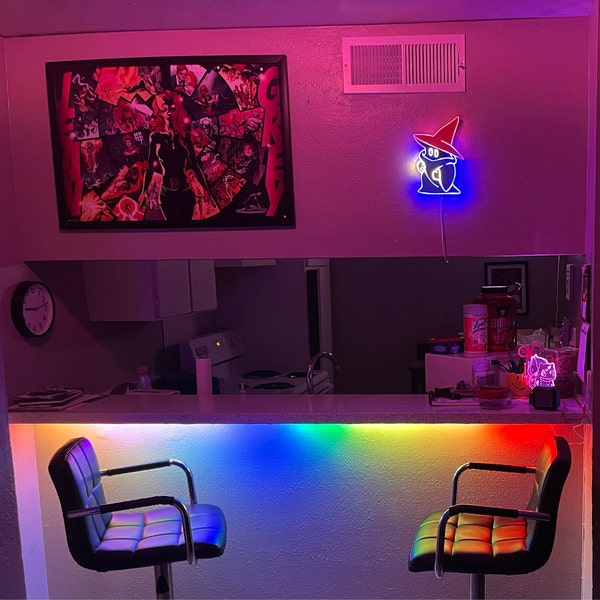 Black Mage Sign , Neon Like , Final Fantasy Light , Wall Decor, Night ...