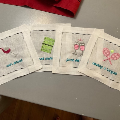 Funny Embroidered Cocktail Napkins boozy Cocktail Napkins - Etsy