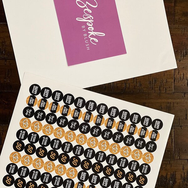 108 Personalized Kiss Chocolate Stickers | 50th Wedding Anniversary ...