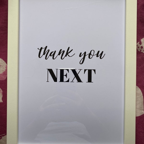 Thank You Next Ariana Grande Lyrics Wall Art Print | Merch | Music ...