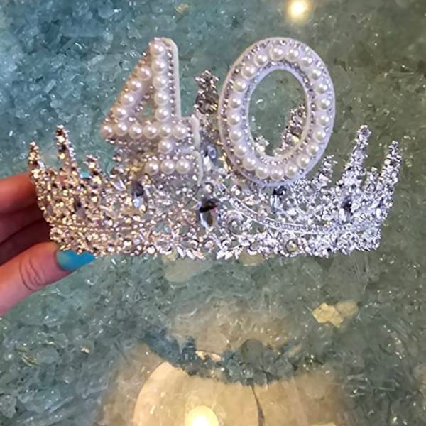Black 18th 21st 30th 40th 50th Birthday Crown 30th Headband 40th Tiara ...