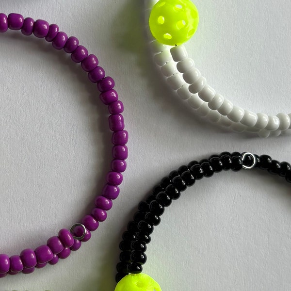 Mini Pickleball Beads, 24 Green or Yellow Size 12mm, Pickleball Charms ...