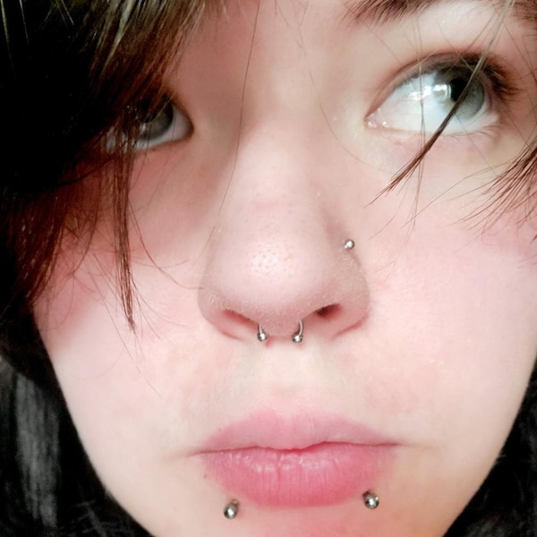 18g Septum Ring, REAL Very Tiny, Septum, Tragus, , 6mm Circular ...