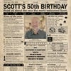 21st Birthday Newspaper Poster, Printable 21st Birthday Decoration ...