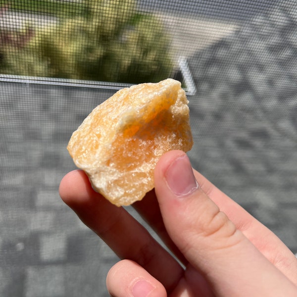 One Natural Orange Calcite Chunk, Mexican Rough Orange Calcite, Raw ...