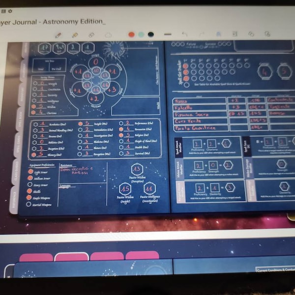 Digital Dnd Character Journal , Dnd Character Sheet With Spell Cards ...