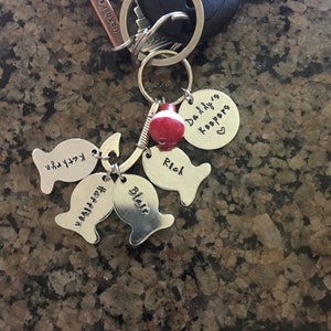 Custom personalized name fishing keychain with fish hook | Etsy