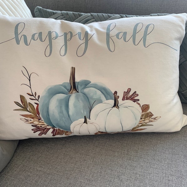 Fall Trend Pillow Cover|autumn Cushion Case|blue Pumpkin Throw Pillow ...